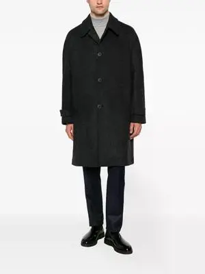 Herno Button-fastening Wool-blend Coat - Grey