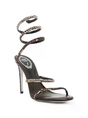 Rene Caovilla X Swarovski 105mm Cleo Sandals - Brown