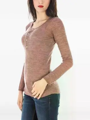 Fred Perry Henley-neck Sweater - Pink
