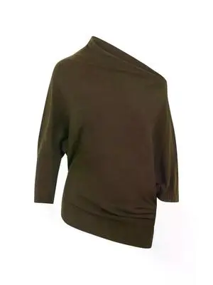 JOVONNA Liana Asymmetric Knitted Sweater - Green