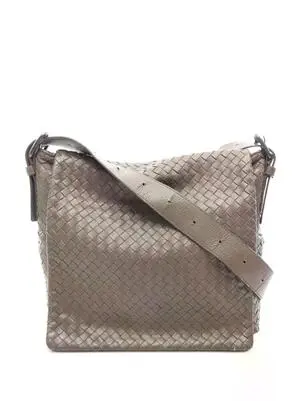 Bottega Veneta 2000s Intrecciato Messenger Bag - Grey