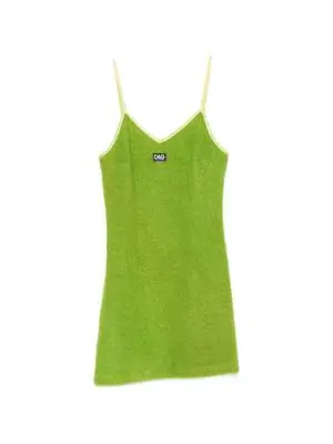 Dolce & Gabbana 2000s Logo-patch Spaghetti-strap Dress