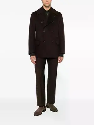 LARDINI Double-breasted Virgin-wool Peacoat