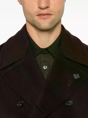 LARDINI Double-breasted Virgin-wool Peacoat