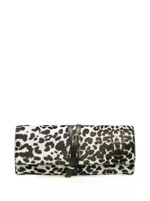 LIFFNER Belted Leopard-print Haircalf Clutch Bag - Neutrals
