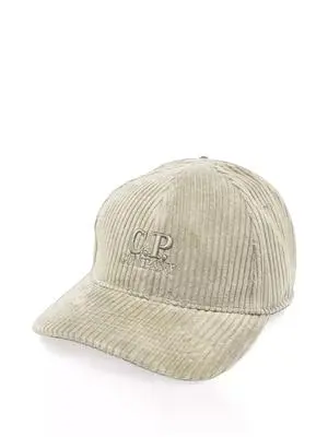 C.P. COMPANY Logo-embroidered Corduroy Cap - Green