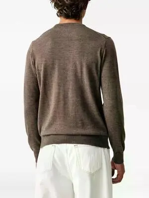 AERONAUTICA MILITARE Logo-embroidered Crew-neck Sweater - Brown