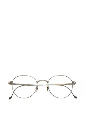 MASUNAGA Chord C Round-frame Glasses - Gold
