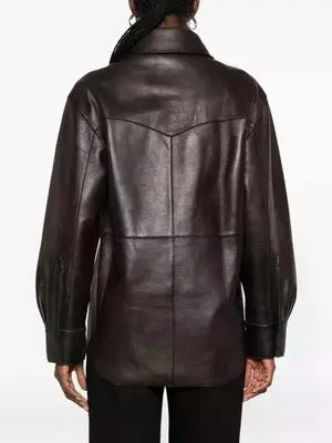 P.a.r.o.s.h Maciock Leather Western-style Shirt