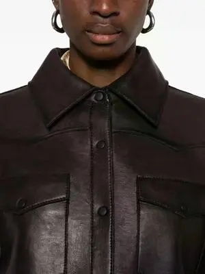 P.a.r.o.s.h Maciock Leather Western-style Shirt