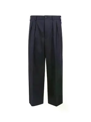 Comme Des Garçons Pleated Wide-leg Trousers - Blue