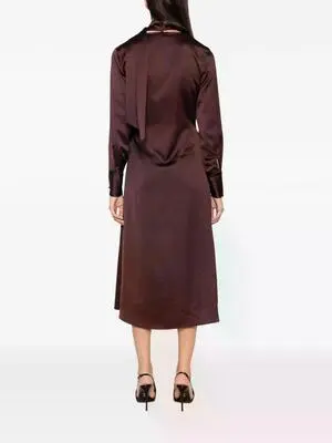 Imperial Scarf-detail Wrap-style Midi Dress