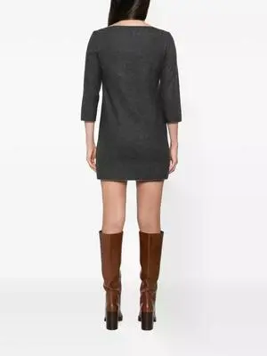 Miu Miu 2000s Belted Boat-neck Mini Dress