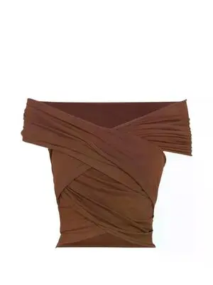 CORTANA Canela Wrap-style Top - Brown