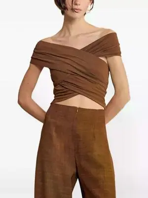 CORTANA Canela Wrap-style Top