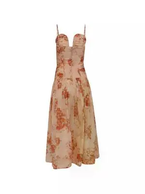 Zimmermann Cascadian Strapless Midi Dress