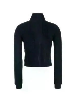 Gucci Rib Cotton Jersey Zip Sweatshirt With Web - Blue