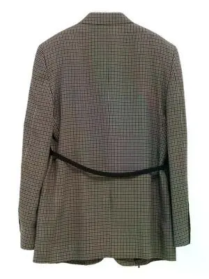 Balenciaga Checked Tie Blazer - Neutrals