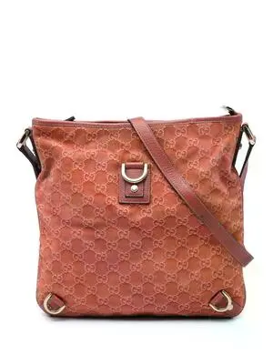 Gucci 2000-2015 Gg Suede Abbey D Ring Crossbody Bag