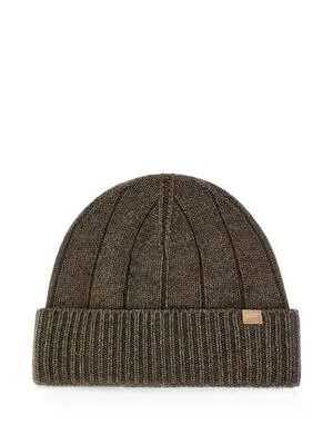 Paul & Shark Ribbed-knit Beanie Hat - Brown