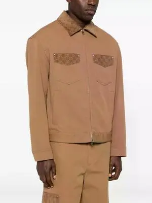 Gucci Patterned-collar Cotton Jacket