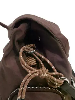 Bimba Y Lola Large Mocha Nylon Pocket Backpack - Brown