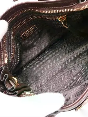 Prada 2013-2026 Mini Glossy Calfskin Bonnie Handbag Satchel - Brown