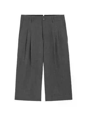 AMI Paris Carrot Two-pleat Wool Bermuda Shorts - Grey