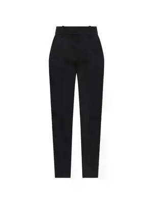 Balmain Pleated Wool Trousers - Black