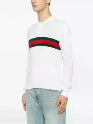 Gucci Web-stripe Cashmere Polo Shirt