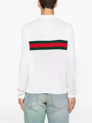 Gucci Web-stripe Cashmere Polo Shirt