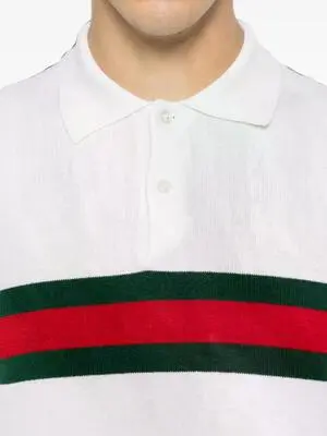 Gucci Web-stripe Cashmere Polo Shirt