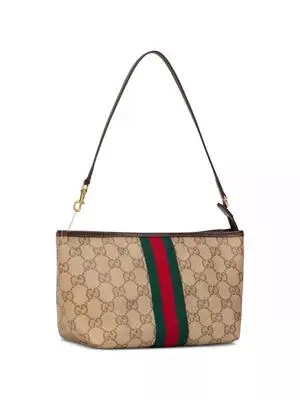 Gucci Small Pouch With Strap And Web - Neutrals