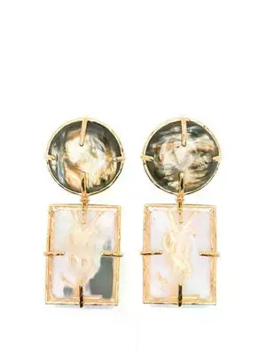 Saint Laurent Cassandre Geometric Drop Earrings