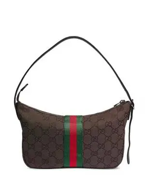 Gucci Small Lunetta Web-detail Shoulder Bag - Brown