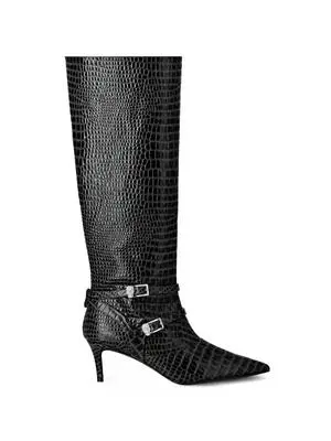 Philipp Plein Silver Tone Boots For Women