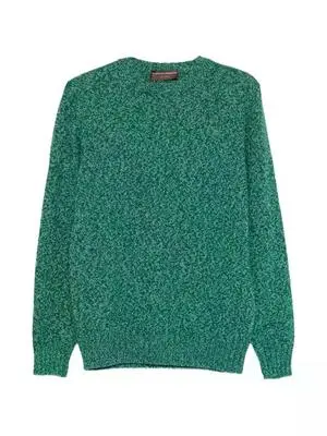 FILIPPO DE LAURENTIIS Marl-knit Crew-neck Sweater - Green