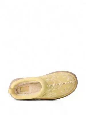 UGG Tazz Botanic Embroidered Platform Mules - Yellow