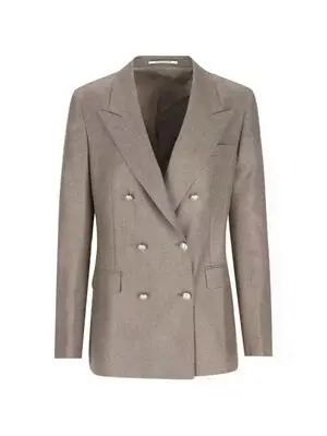 Tagliatore Double-breasted Peak-lapel Blazer - Neutrals