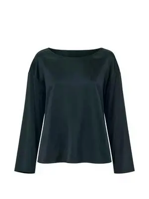 Emporio Armani Satin-finish Long-sleeve Blouse - Green