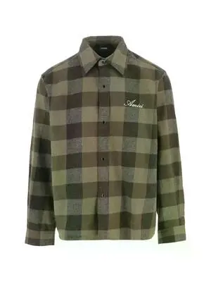 Amiri Check Logo-plaque Shirt - Green