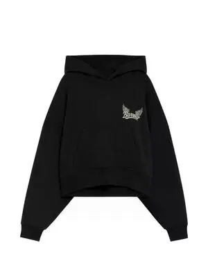 BARROW Logo-print Cropped Hoodie - Black