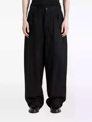 CASEY CASEY Pleated-detail Button-flap Trousers