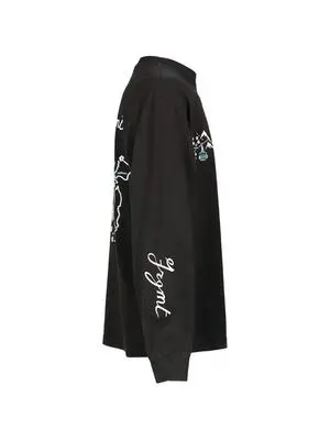 Moncler X Fragment Map-print Long-sleeve T-shirt - Black