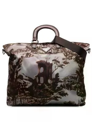 Prada 2013-2026 Tessuto Stampato Satchel - Brown