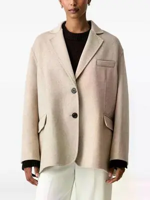VICOLO Notched-lapel Button-fastening Coat - Brown