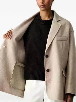 VICOLO Notched-lapel Button-fastening Coat