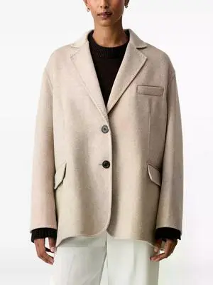 VICOLO Notched-lapel Button-fastening Coat - Brown