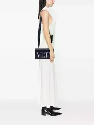 Valentino Garavani 2018-2026 Leather Vltn Flap Crossbody Bag - Black