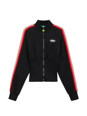 BARROW Logo-print Corset-waist Zip-up Sweatshirt - Black